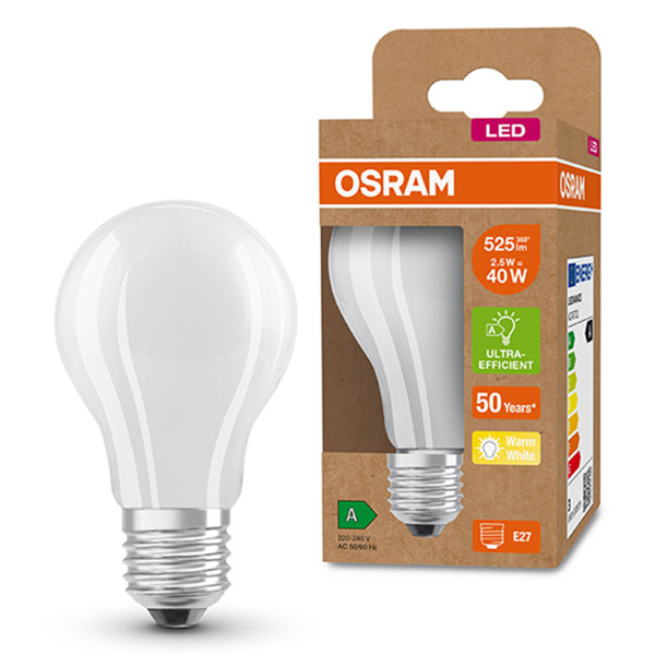 Osram LED lamp E27 | Peer A60 | Ultra Efficient | Mat | 3000K | 2.2W (40W) Osram 123led.nl